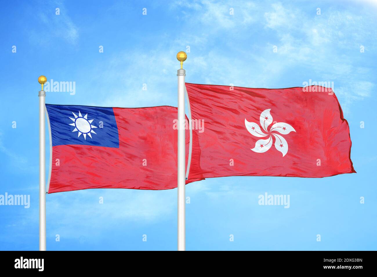 Taiwan hong kong flags hi-res stock photography and images - Alamy