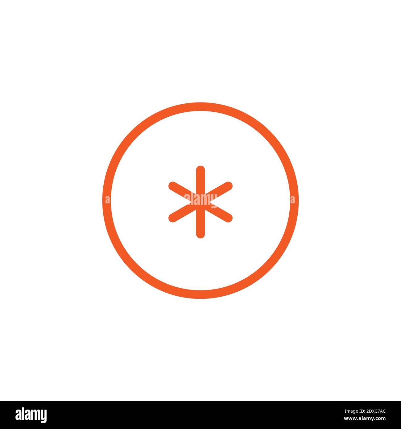 orange asterisk footnote icon. Flat icon of asterisk isolated on white ...