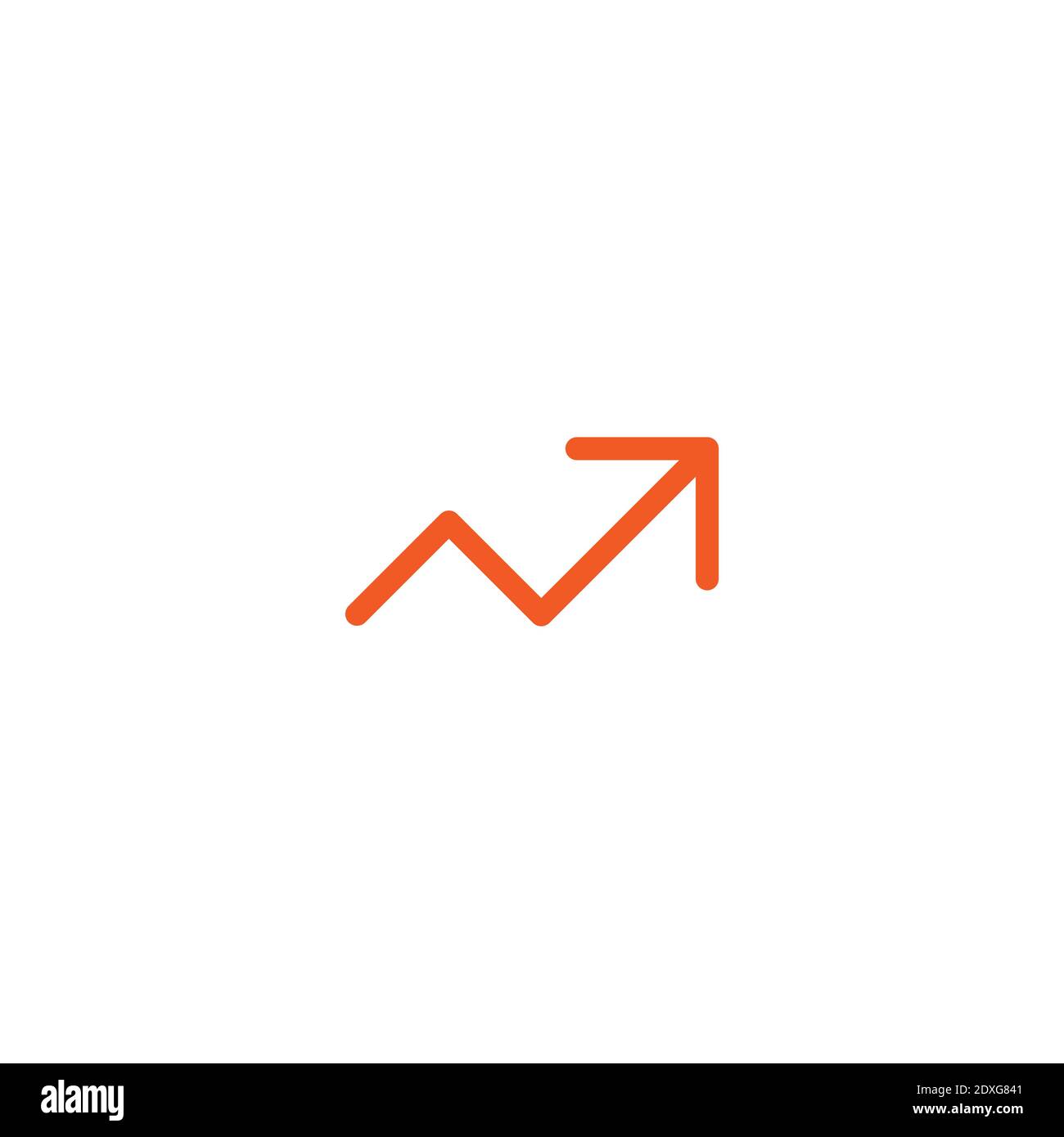 Rise red thin up arrow. increase symbol. Vector flat icon isolated on ...
