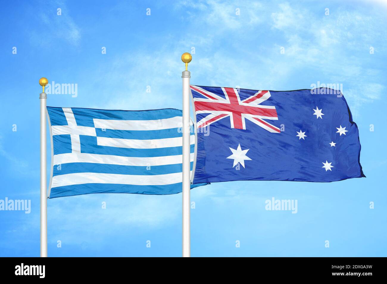 Australia greek flag hi-res stock photography and images - Alamy