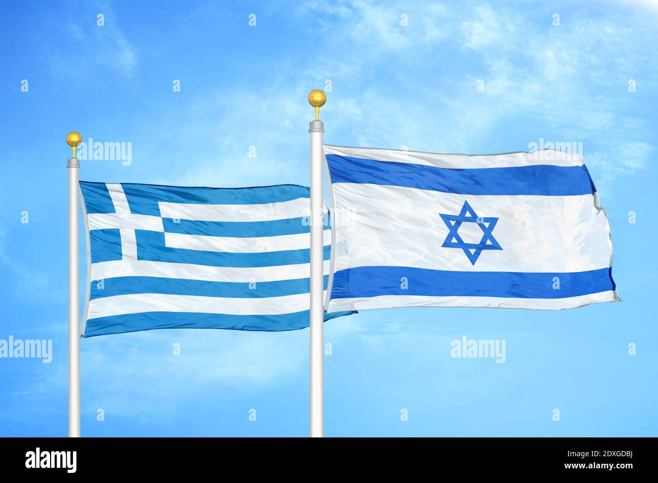 Greece israel flag waving hi-res stock photography and images - Alamy