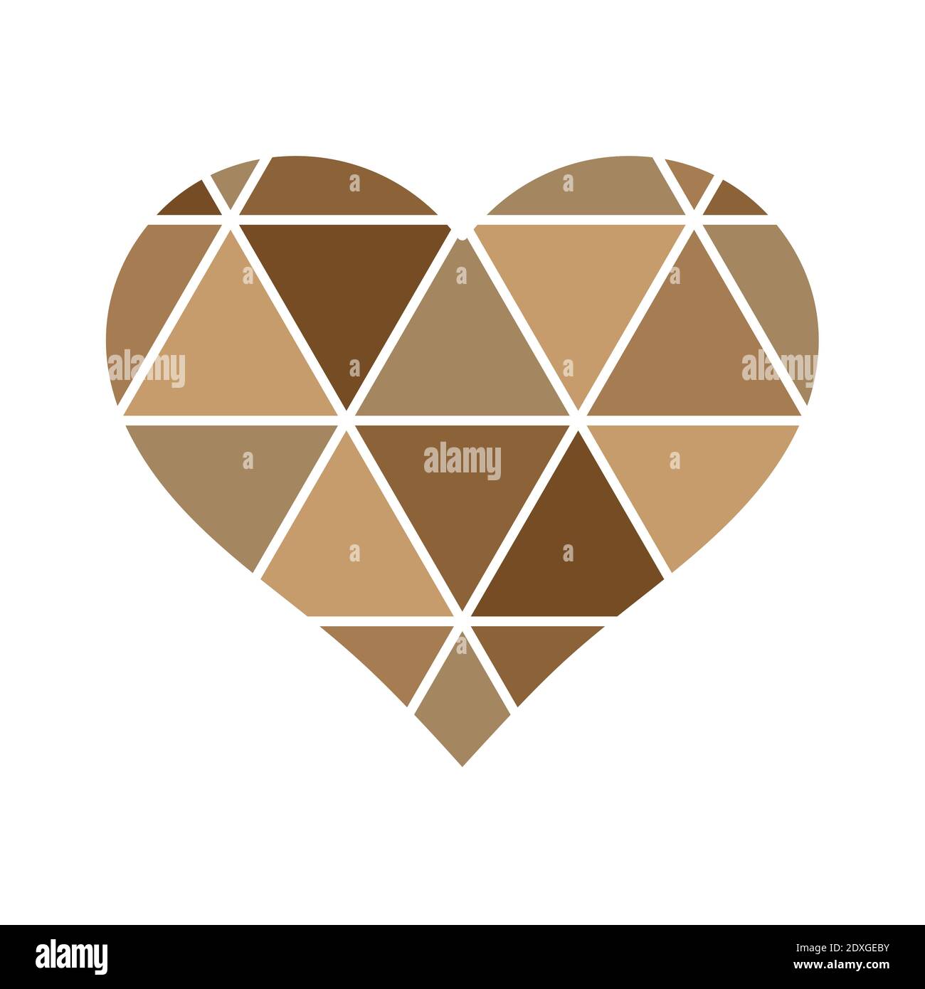 Golden Geometrical love Heart with triangles lines Stock Vector Image ...