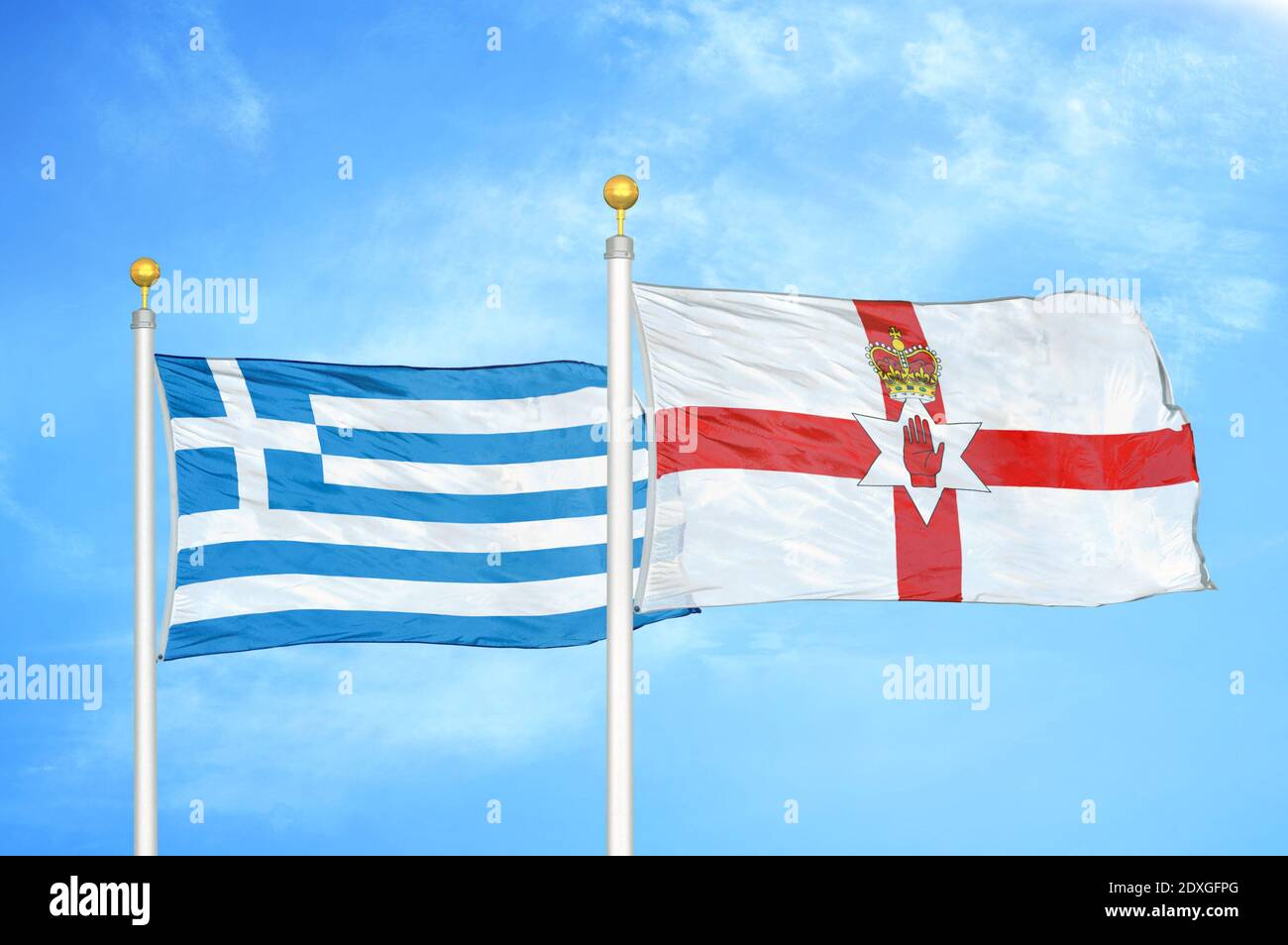 Greece ireland flag waving hi-res stock photography and images - Alamy