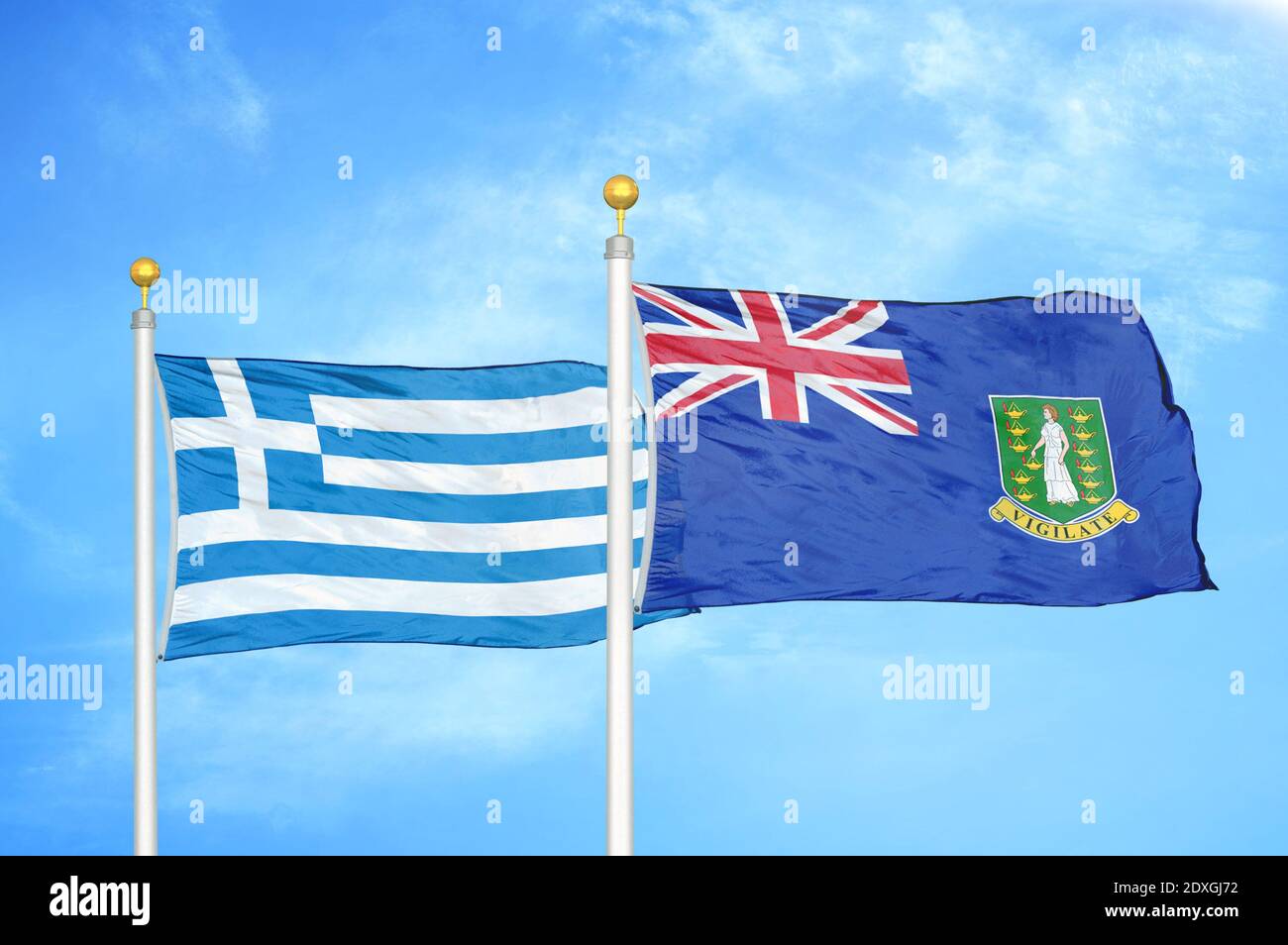 Greece british virgin islands flag hi-res stock photography and images ...