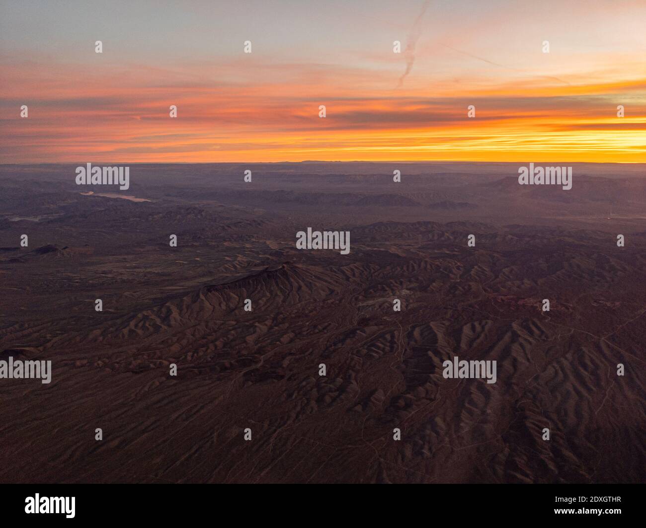 Aerial sunrise view of mountains near Las Vegas, Nevada Stock Photo - Alamy