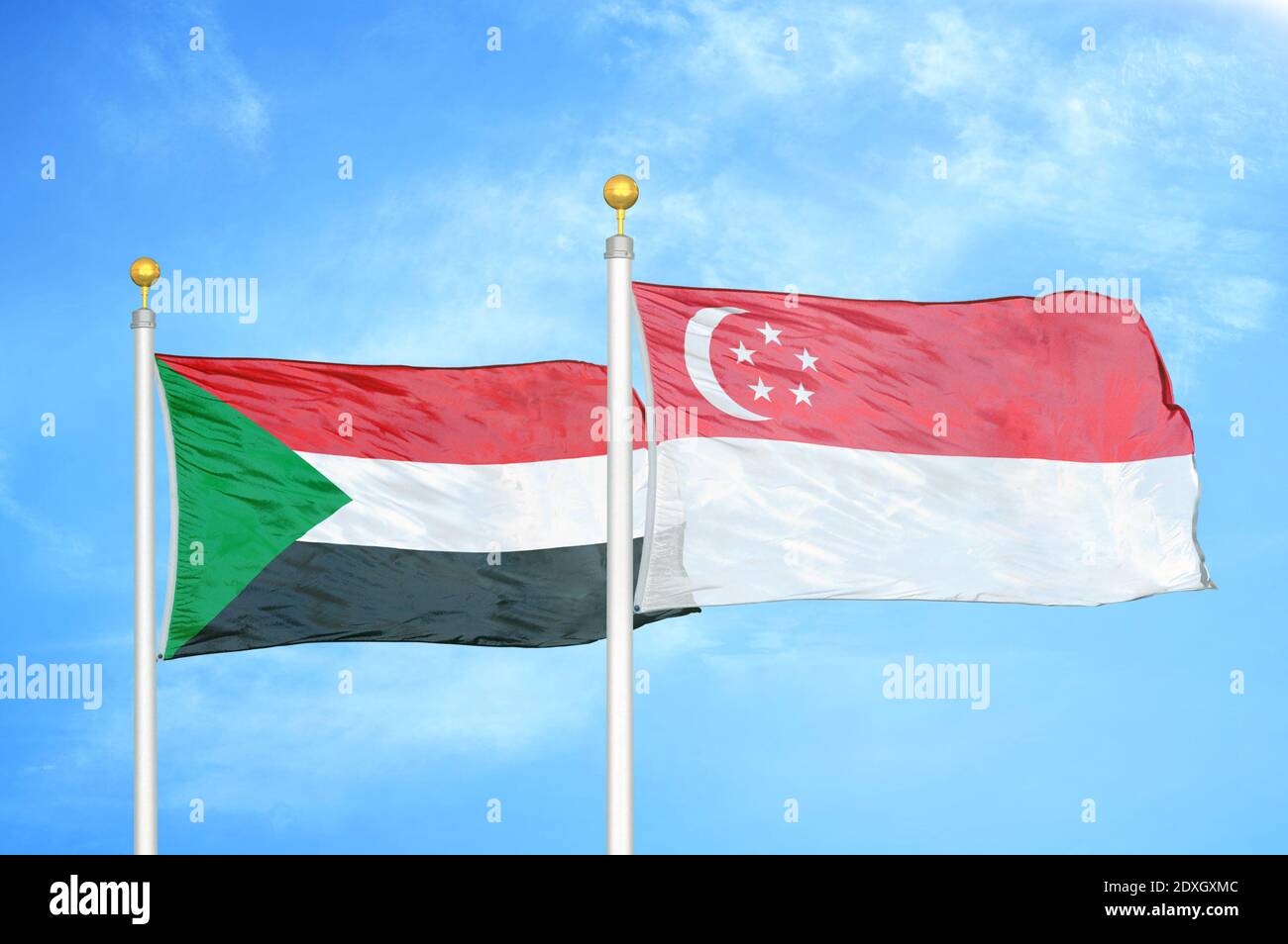 Singapore sudan flag hi-res stock photography and images - Alamy
