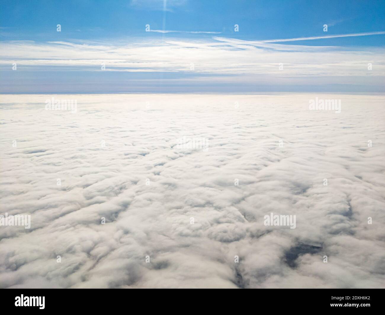 Aerial view above layer of altocumulus clouds on sunny day Stock Photo - Alamy