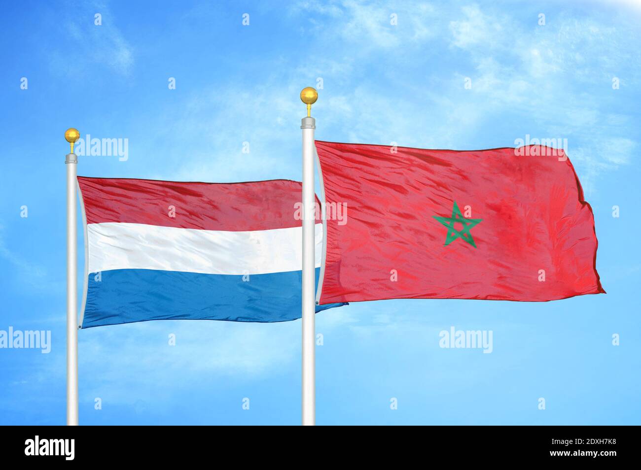 Netherlands morocco flag waving hi-res stock photography and images - Alamy