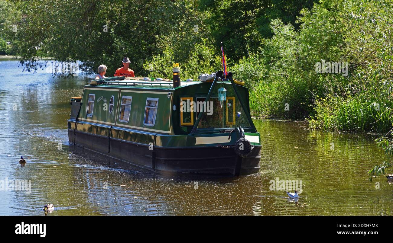 Canal Boat on the river Ouse at St Ives Cambridgeshire Stock Photo - Alamy
