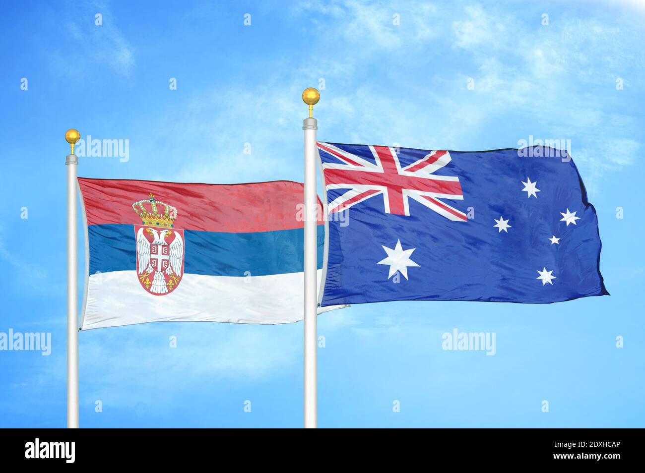 Serbia australia flag waving hi-res stock photography and images - Alamy