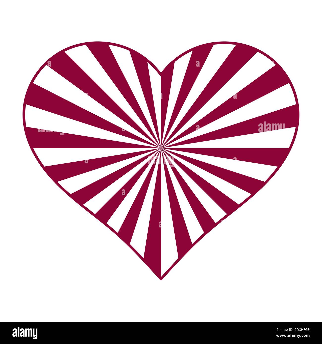 Sunburst red white heart. Love card. Vector illustration Stock Vector ...