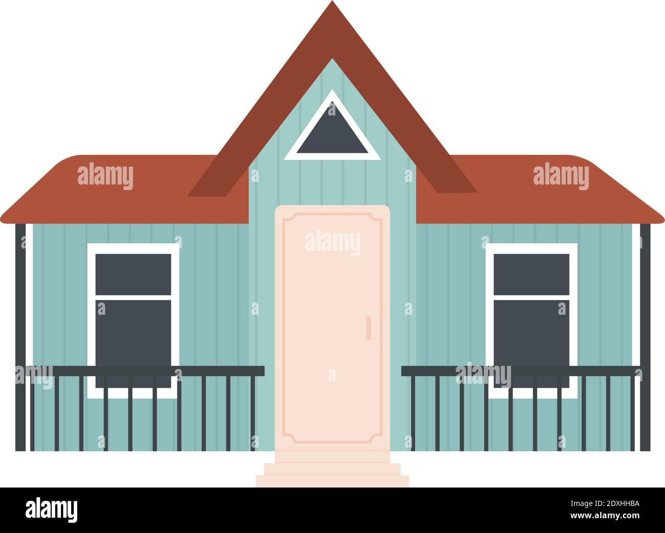 icon of suburban house over white background, colorful design, vector ...