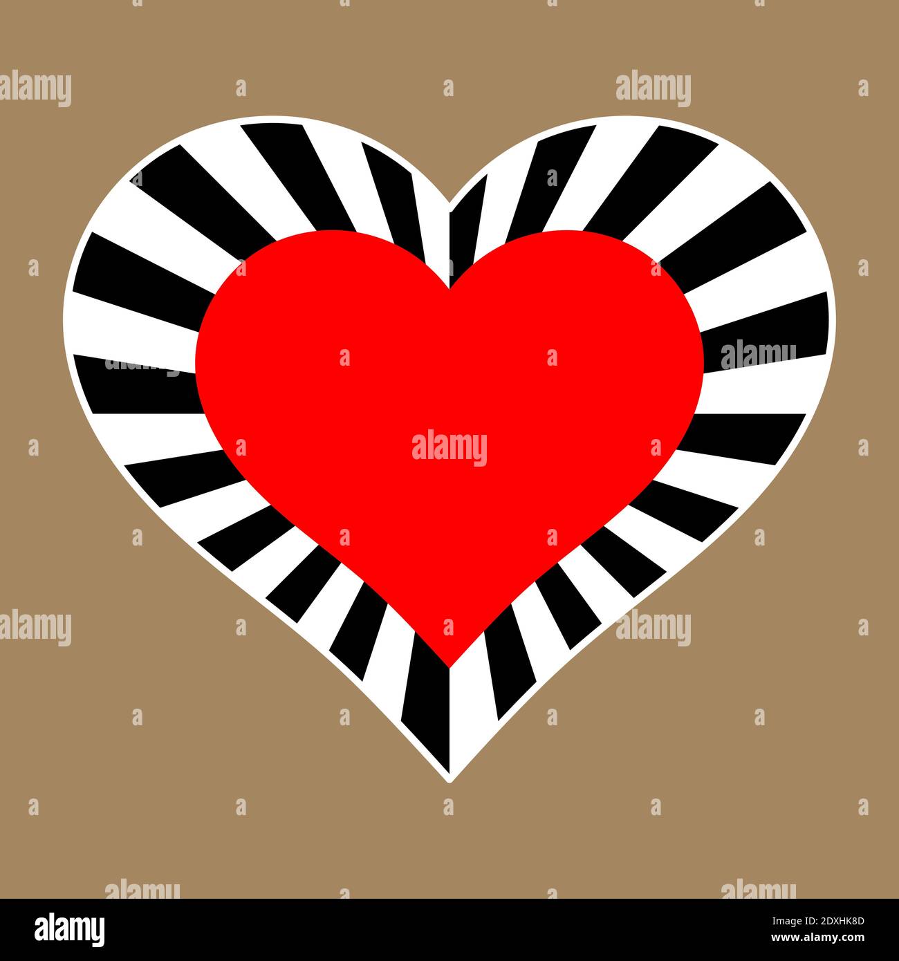 Striped heart frame. Happy Valentine s Day. Vector Stock Vector Image ...