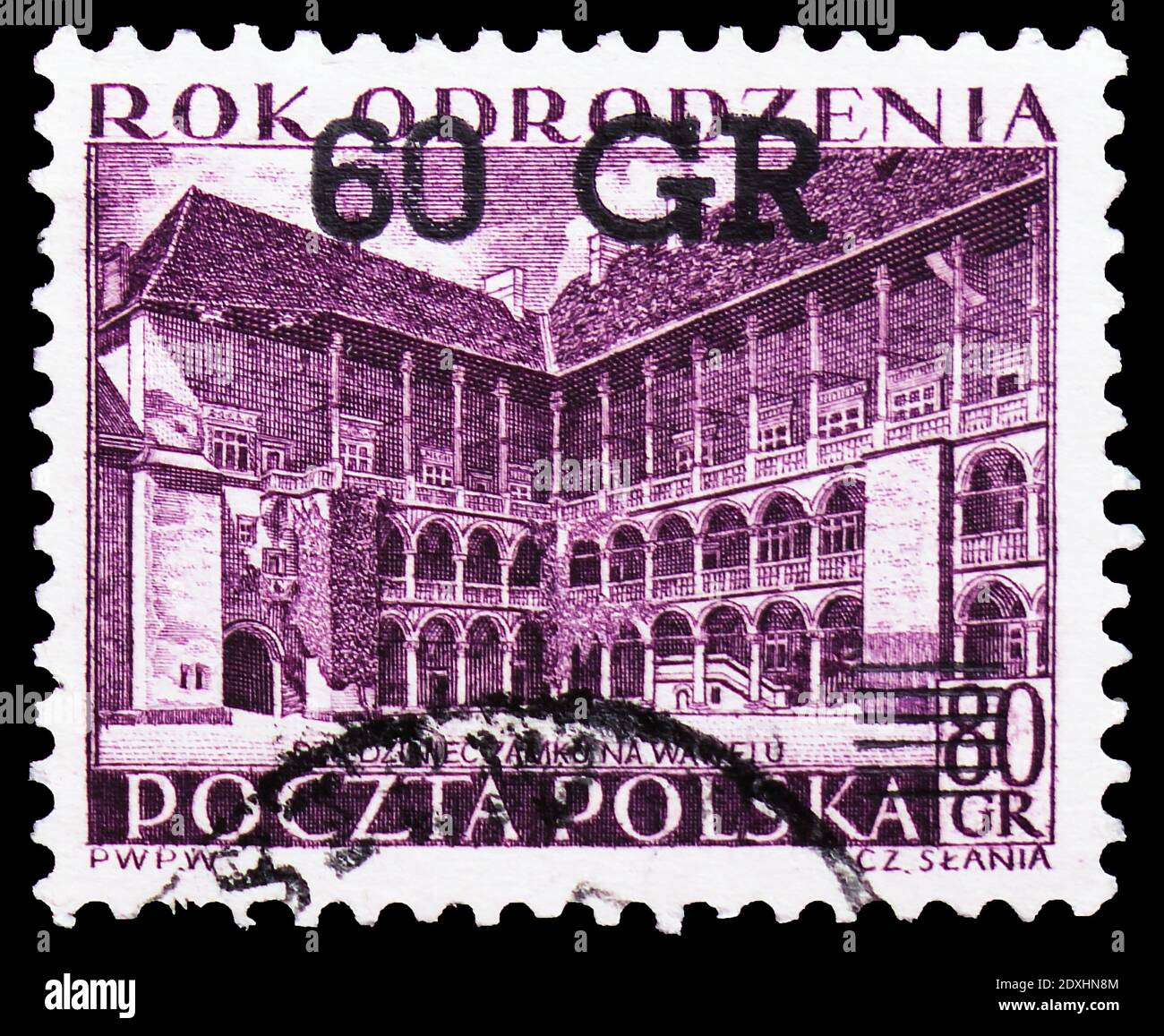 Poland stamp castle hi-res stock photography and images - Alamy