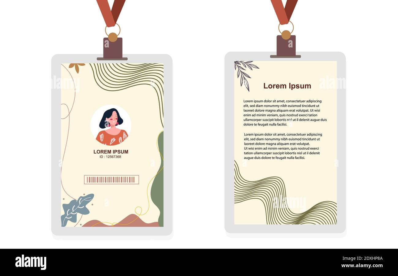 id card spring season floral theme leaf plant template banner print ...