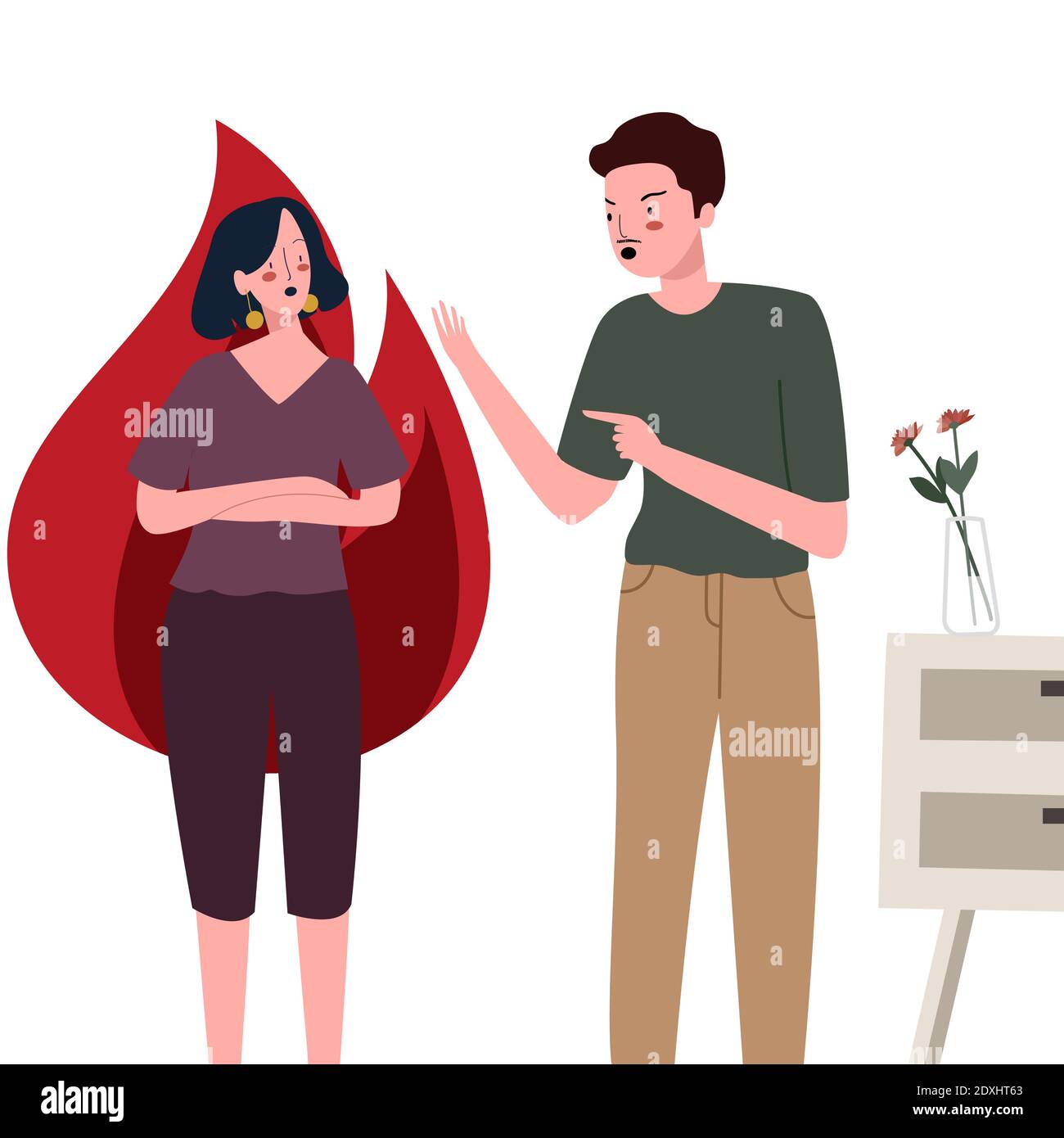 Young couple angry disagreement Stock Vector Images - Alamy