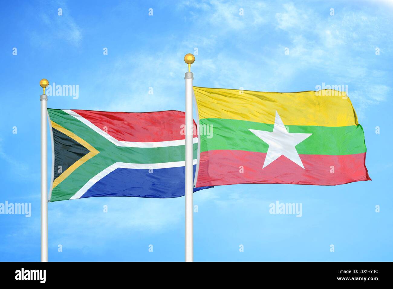 South africa myanmar flags hi-res stock photography and images - Alamy