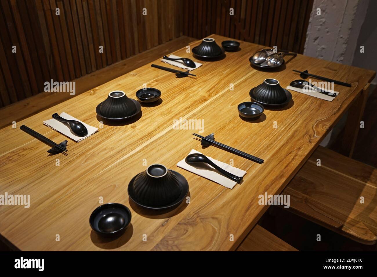 Interior design and dining decoration of Japanese Sukiyaki restaurant ...