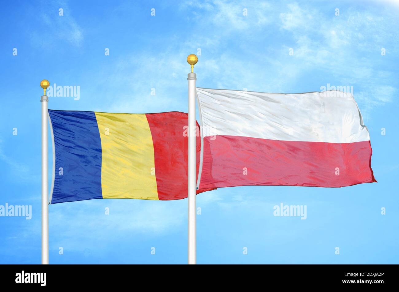 Romania poland flag hi-res stock photography and images - Alamy
