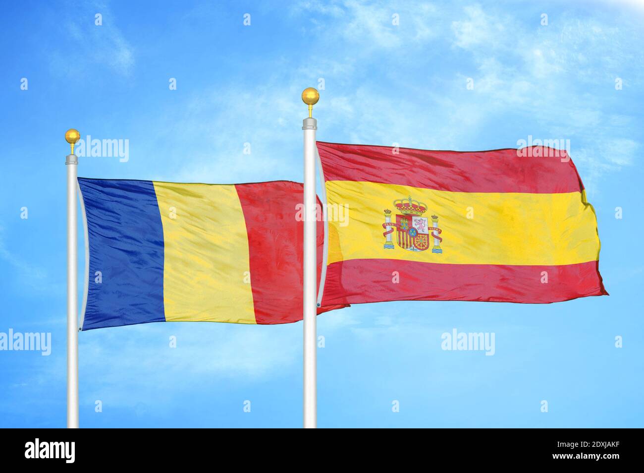 Spain romania flag hi-res stock photography and images - Alamy