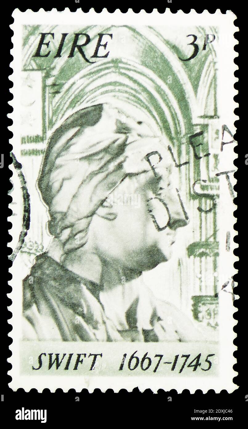 MOSCOW, RUSSIA - MARCH 23, 2019: Postage stamp printed in Ireland shows ...