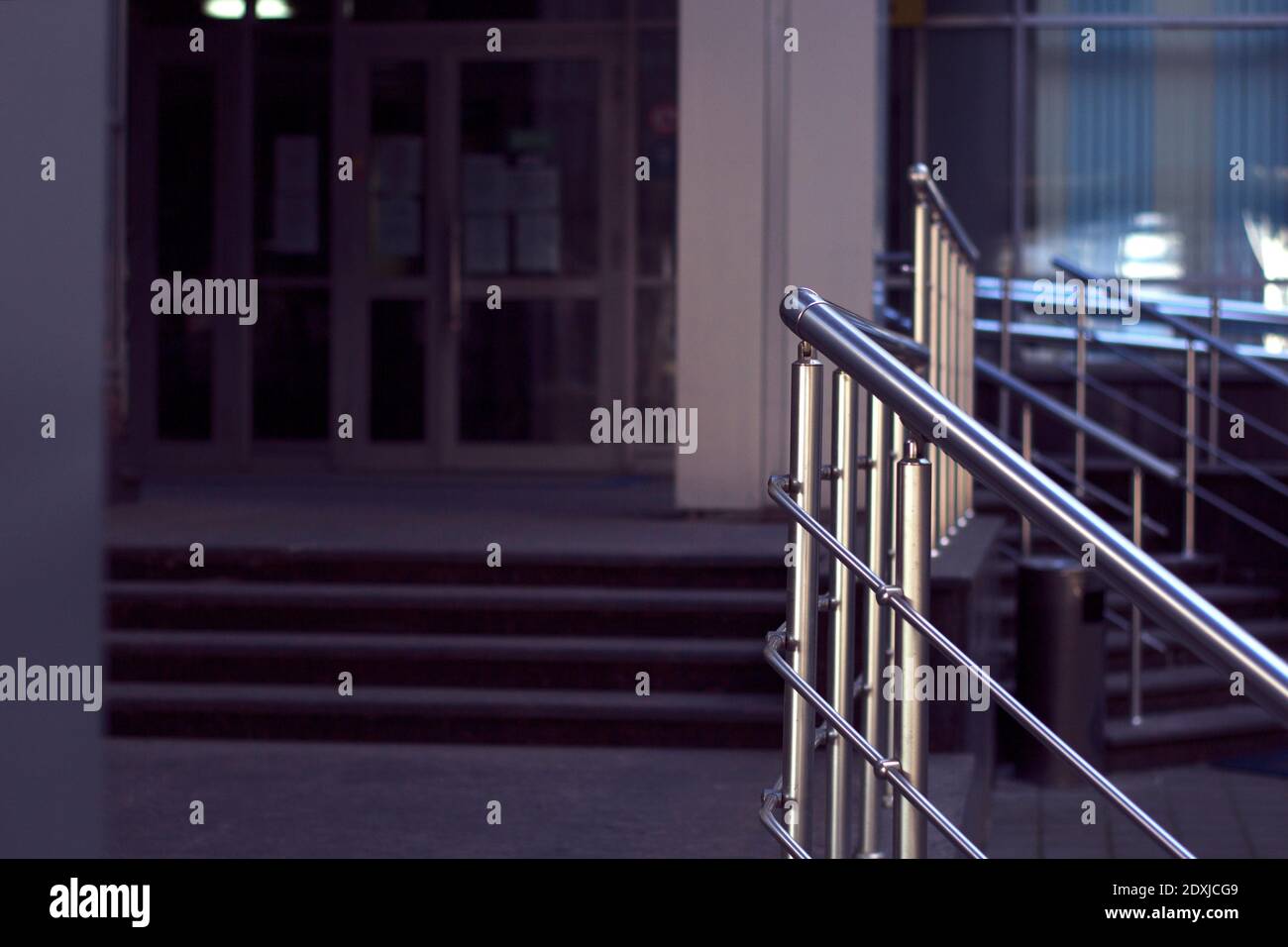 entrance to modern clinic, hospital and rehabilitation center ...