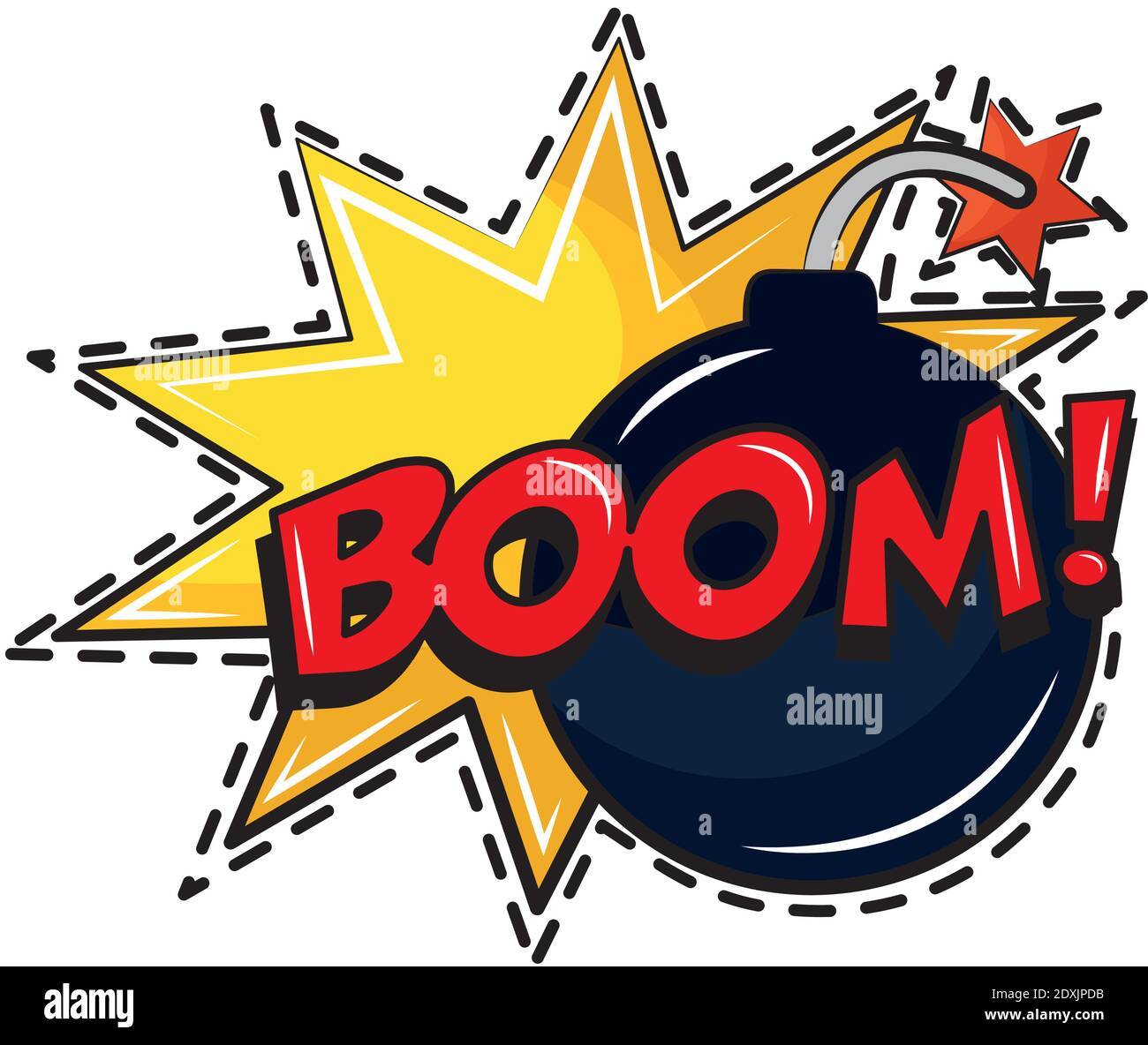 boom explosive and word pop art sticker icon Stock Vector Image & Art ...