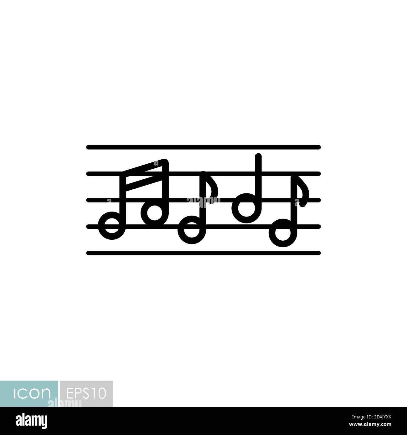 Stave and music notes vector icon. Melody, classical music, sound ...