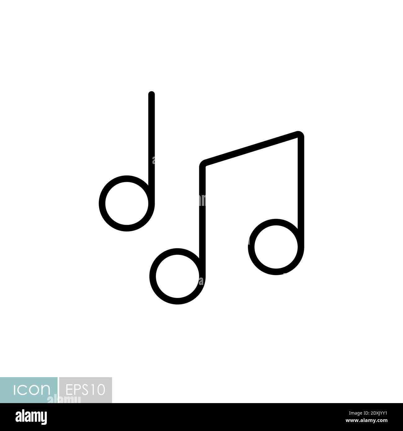 Music notes, song, melody or tune flat vector icon. Graph symbol for ...