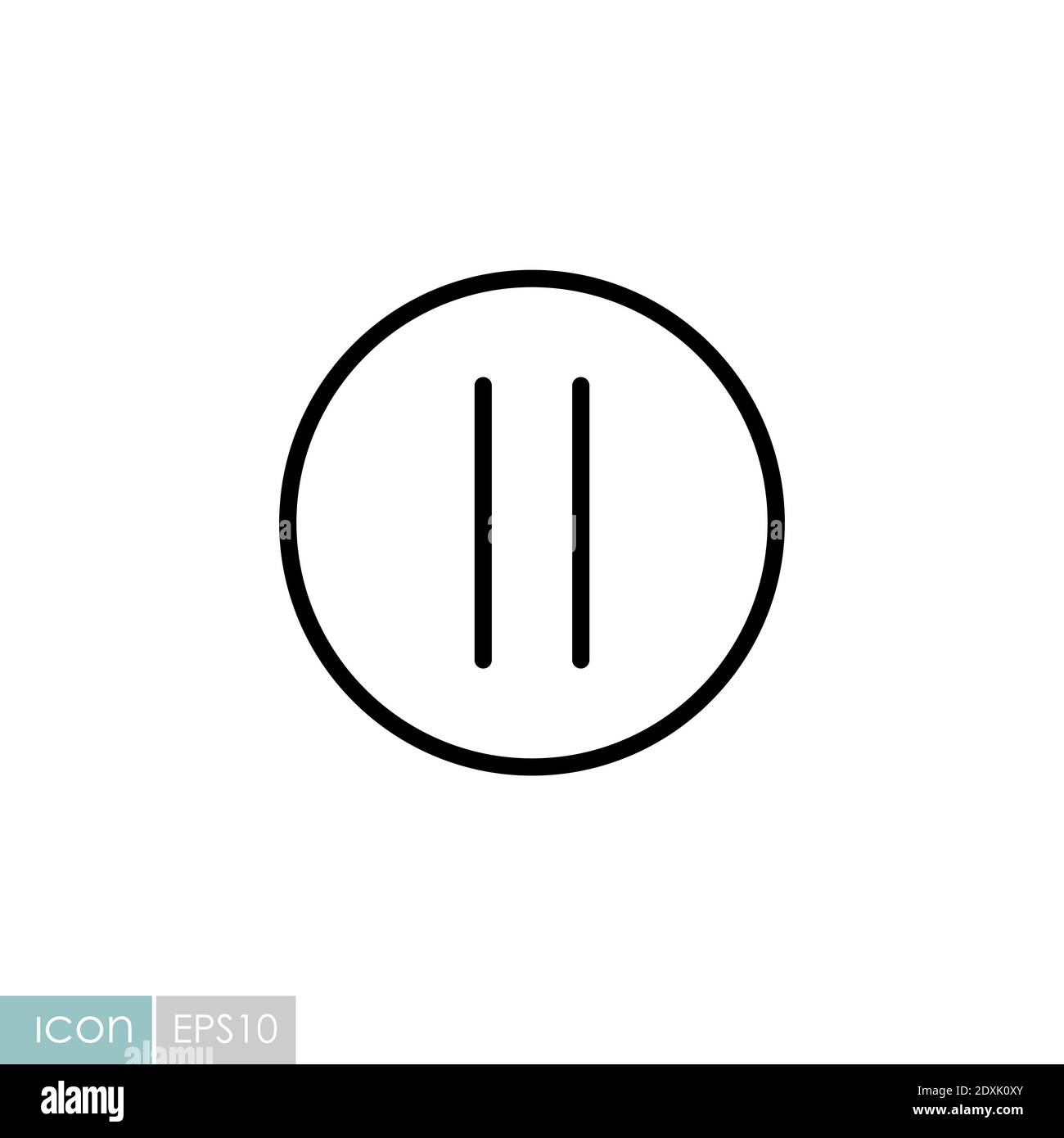 Pause button vector flat icon. Graph symbol for music and sound web ...