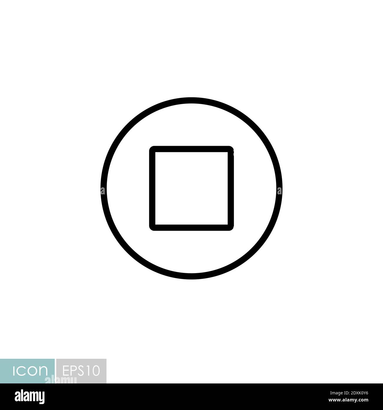 Stop button flat vector icon. Graph symbol for music and sound web site ...