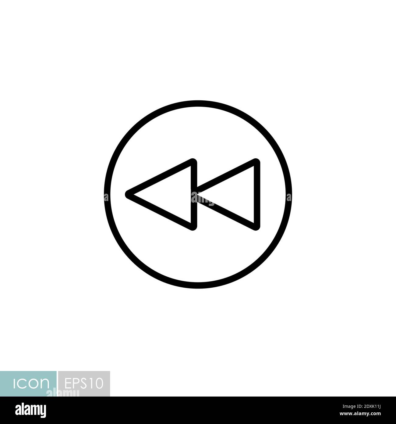Play previous track button vector flat icon. Graph symbol for music and ...