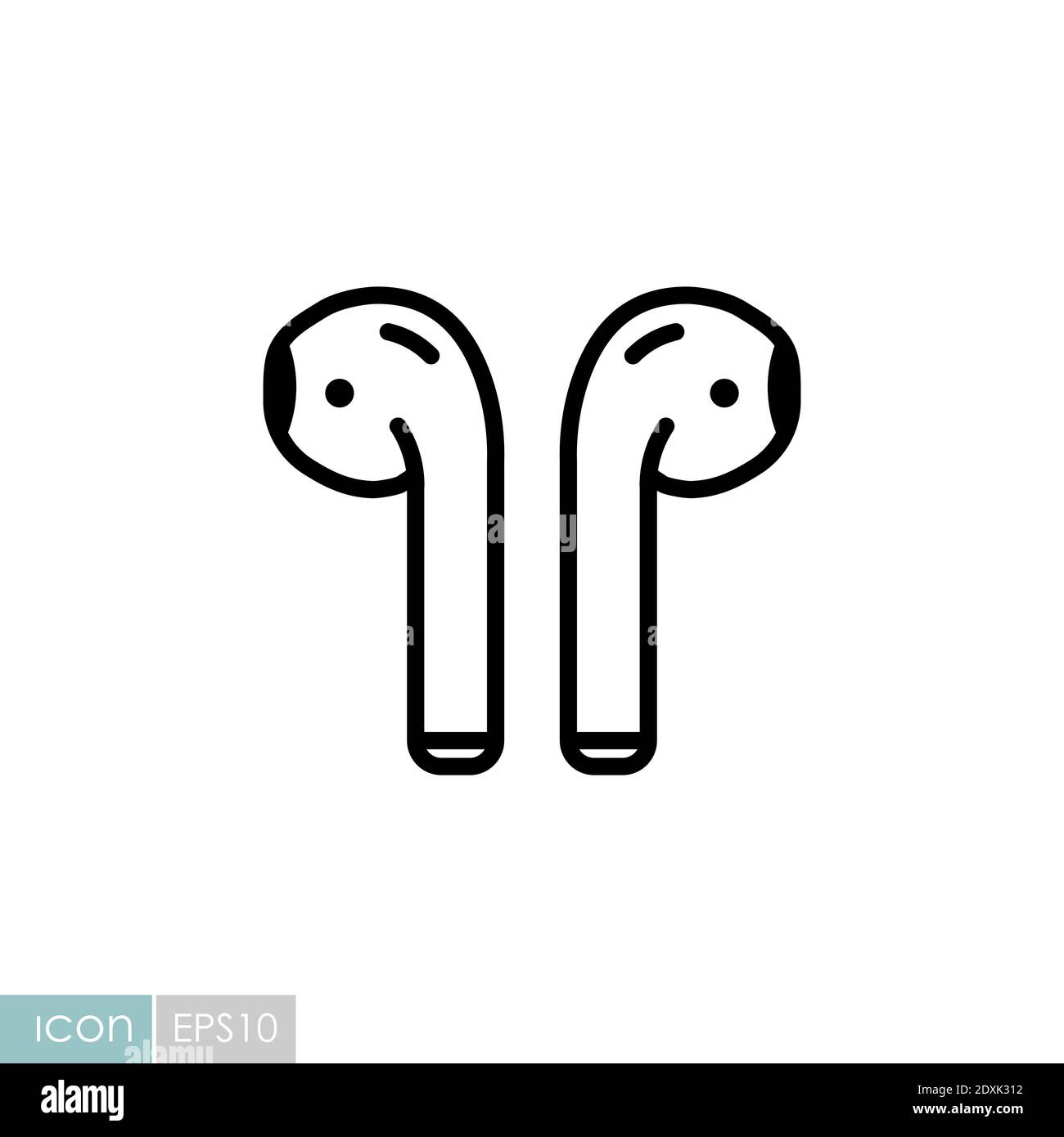 Airpods wireless headphones vector icon. Music sign. Graph symbol for ...