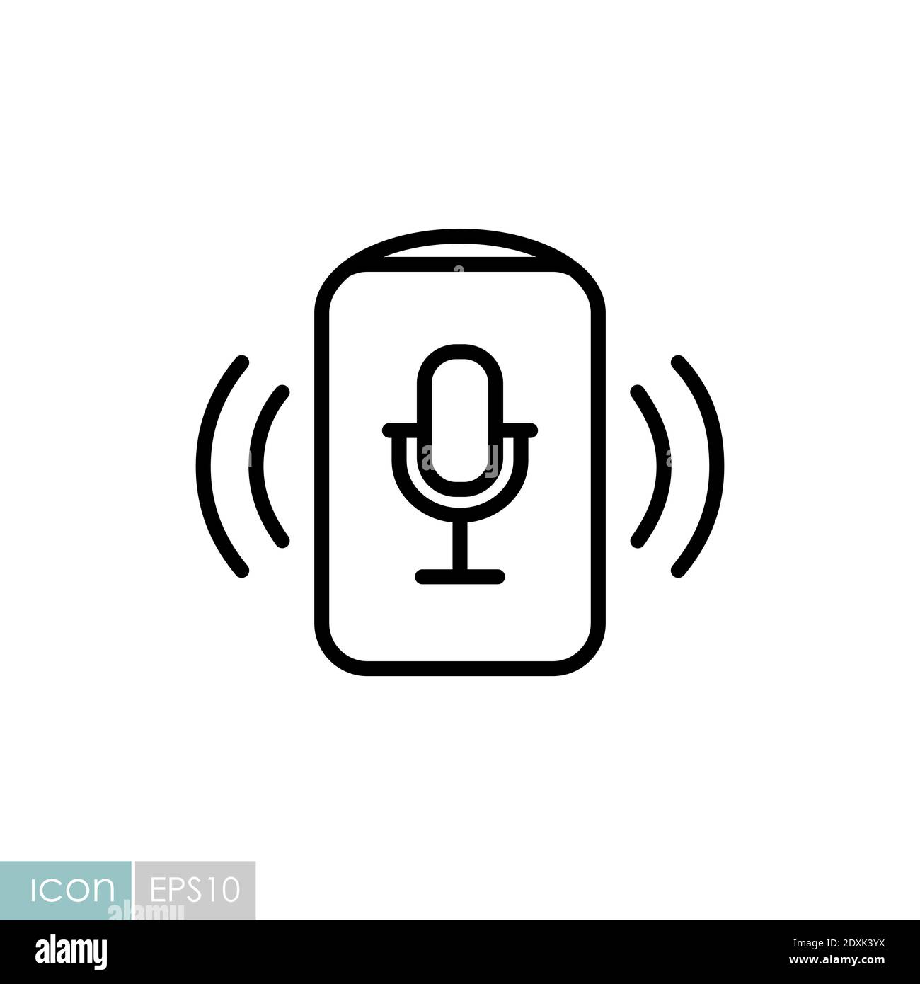 Voice assistant concept vector icon. Music sign. Graph symbol for music ...