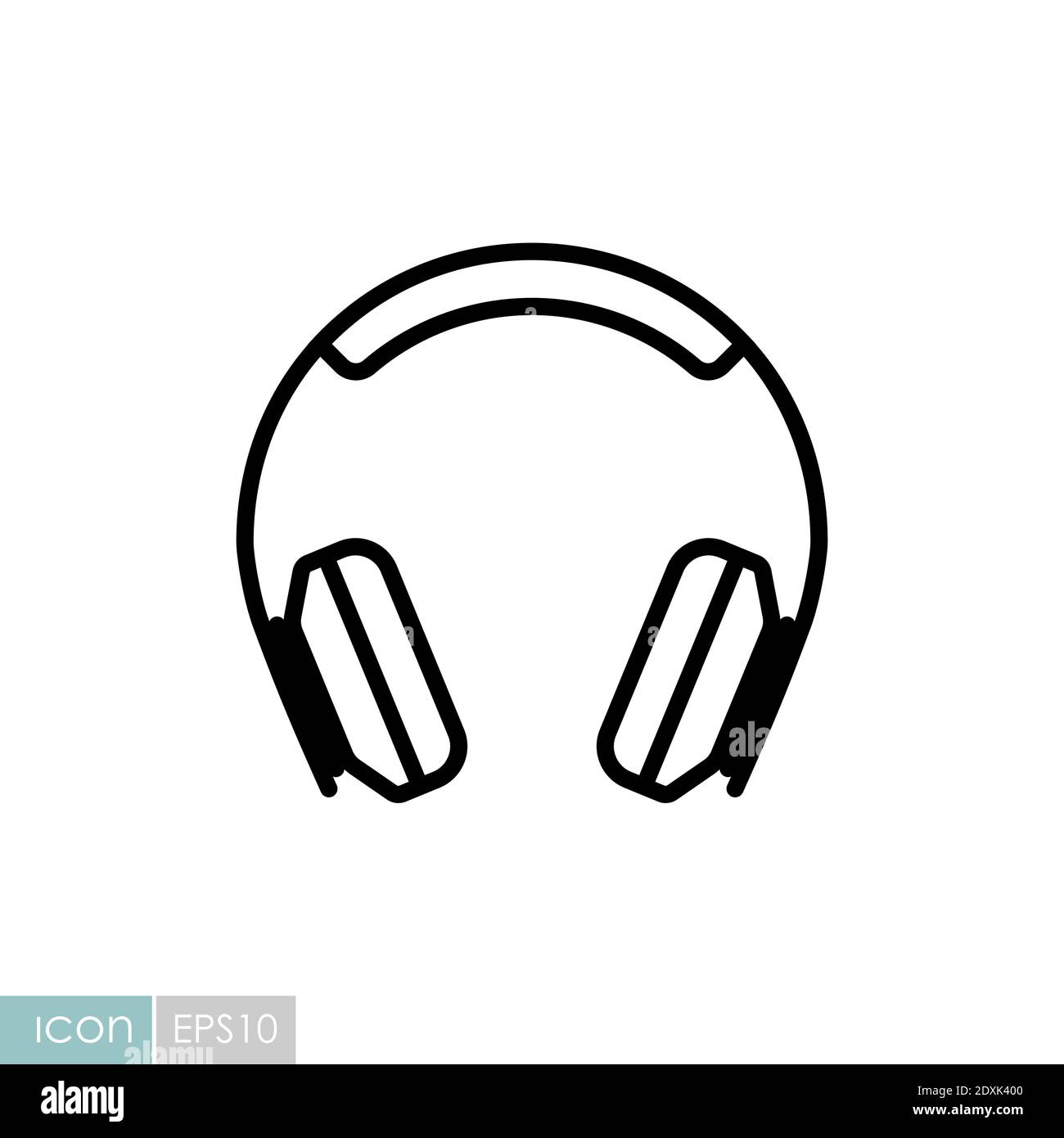 Over-ear headphones vector icon. Graph symbol for music and sound web ...