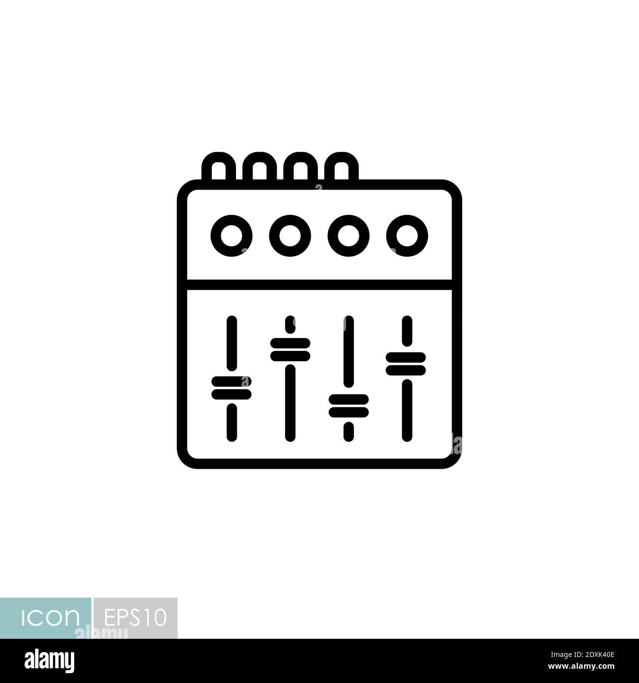 Mixing console vector flat icon. Graph symbol for music and sound web ...