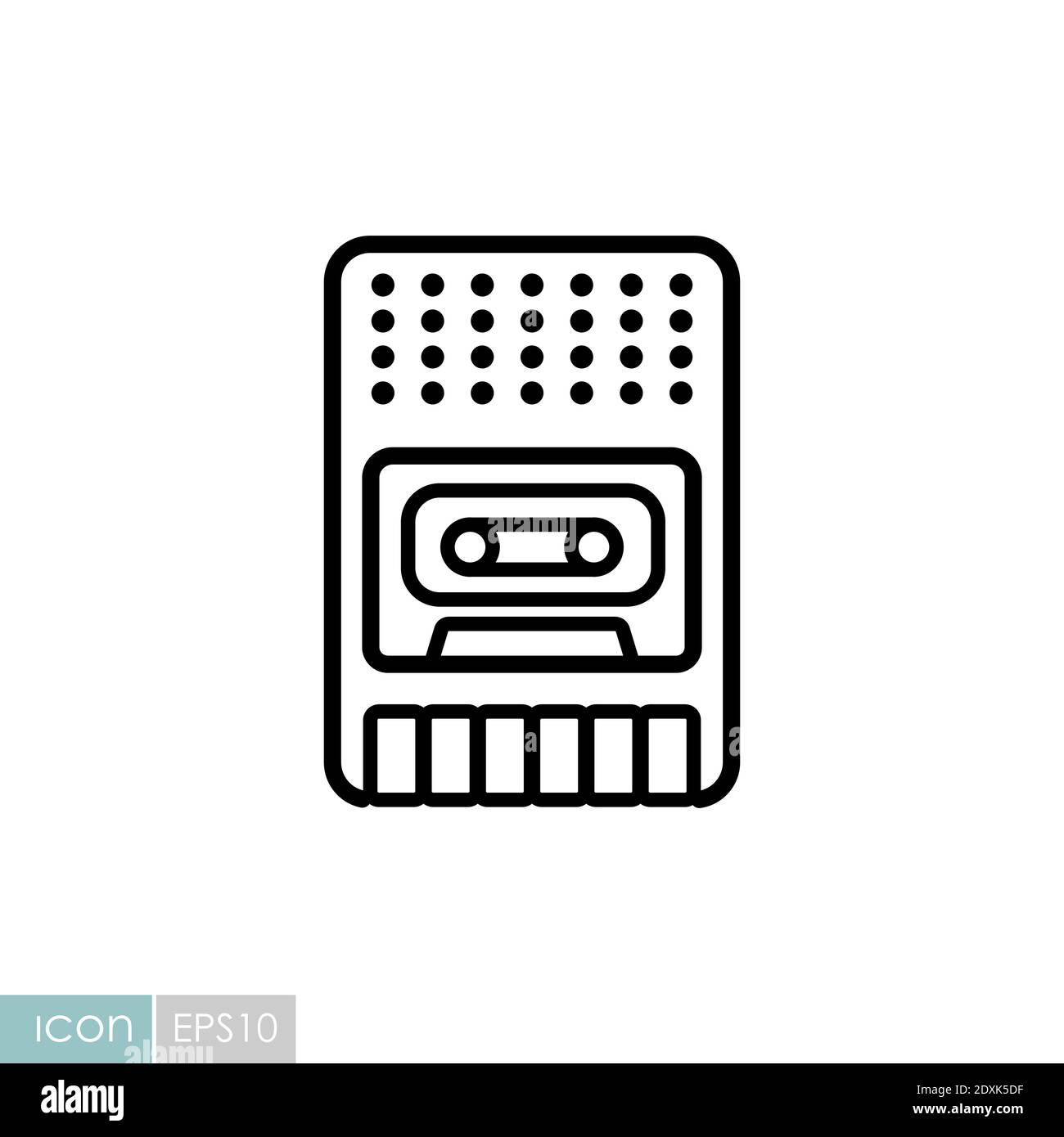 Vintage audio tape recorder vector icon. Graph symbol for music and ...