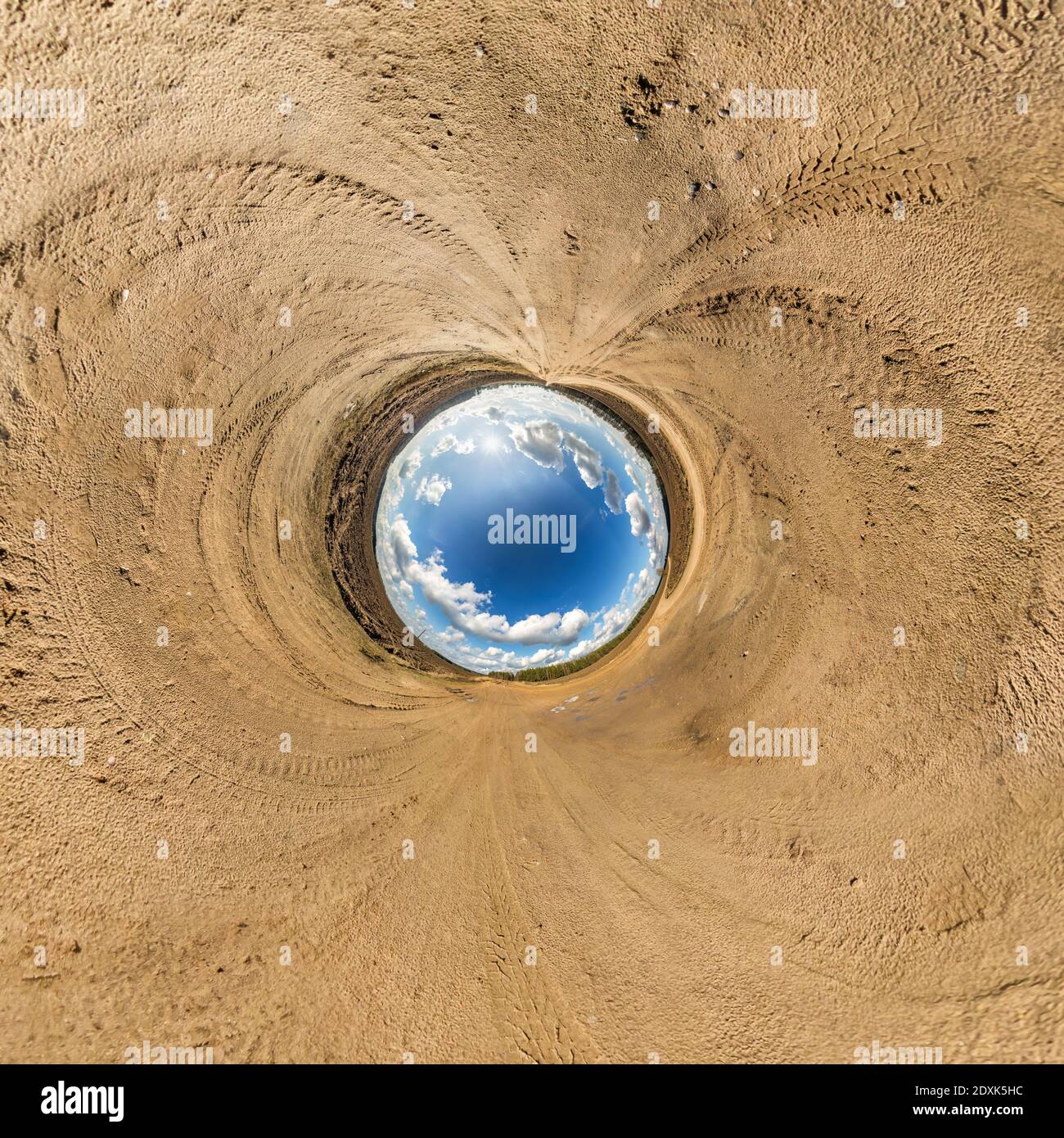 Blue little planet. Inversion of tiny planet transformation of ...