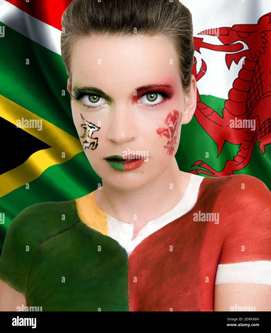 South african flag face paint hi-res stock photography and images - Alamy