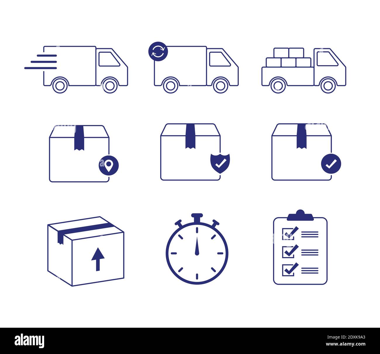 Logistics icon set - Delivery and Transport Stock Vector Image & Art ...