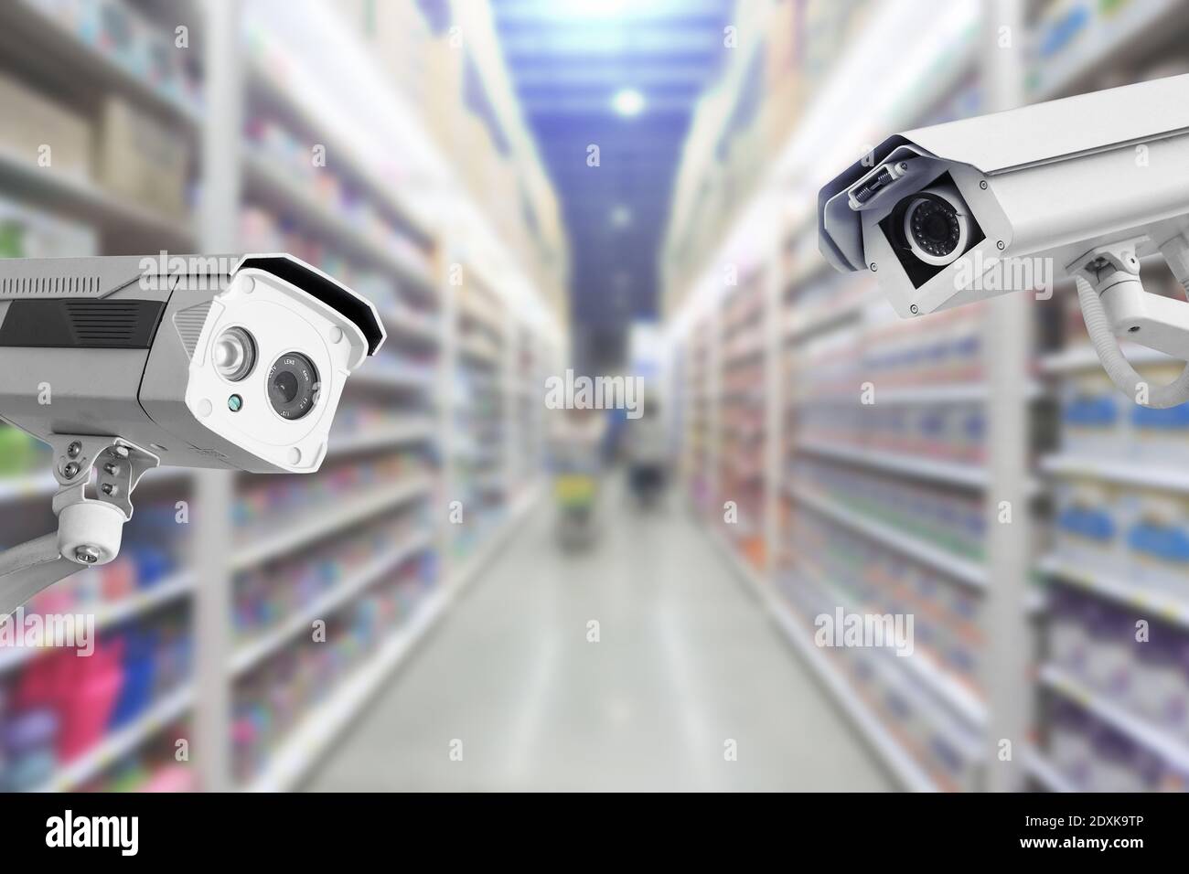 Security Cameras In Supermarket Stock Photo - Alamy