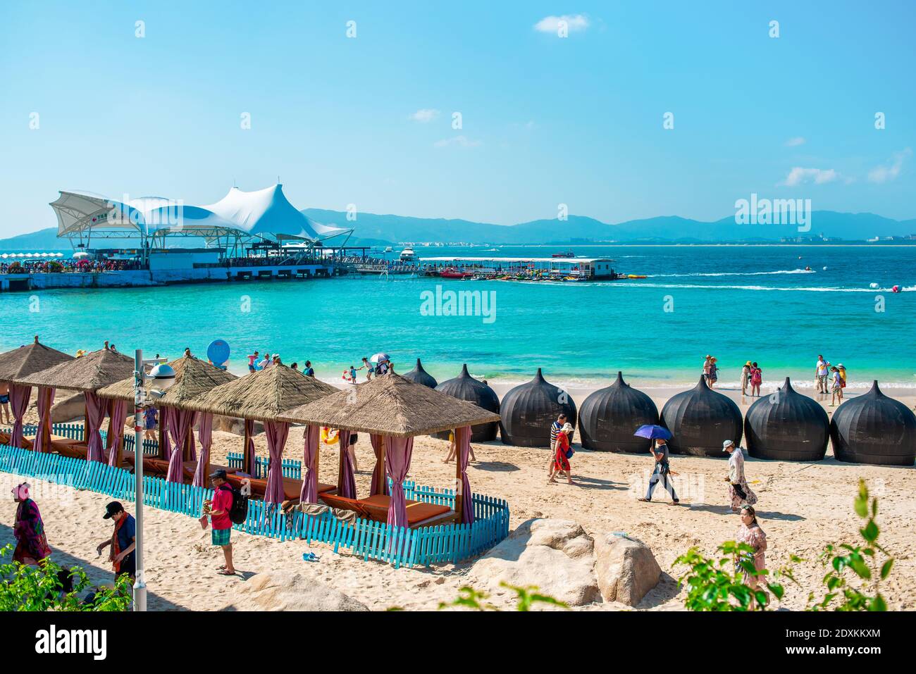Sanya, Hainan Province, China. Scenic Wuzhizhou Island in Haitang Bay ...
