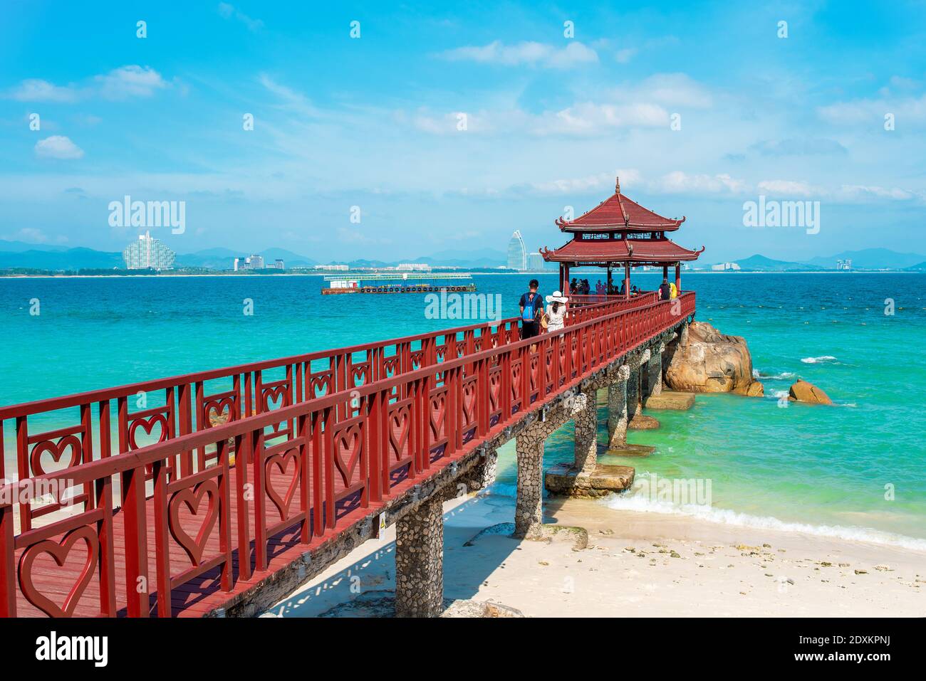 Sanya, Hainan Province, China. Scenic view of Lover's Bridge in ...