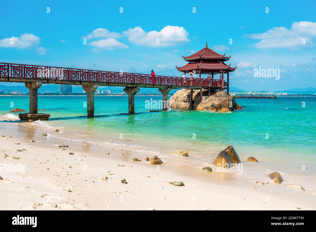 Sanya, Hainan Province, China. Scenic view of Lover's Bridge in ...