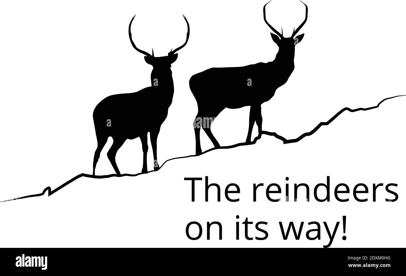 Santa Sleigh Reindeer Black and White Stock Photos & Images - Alamy