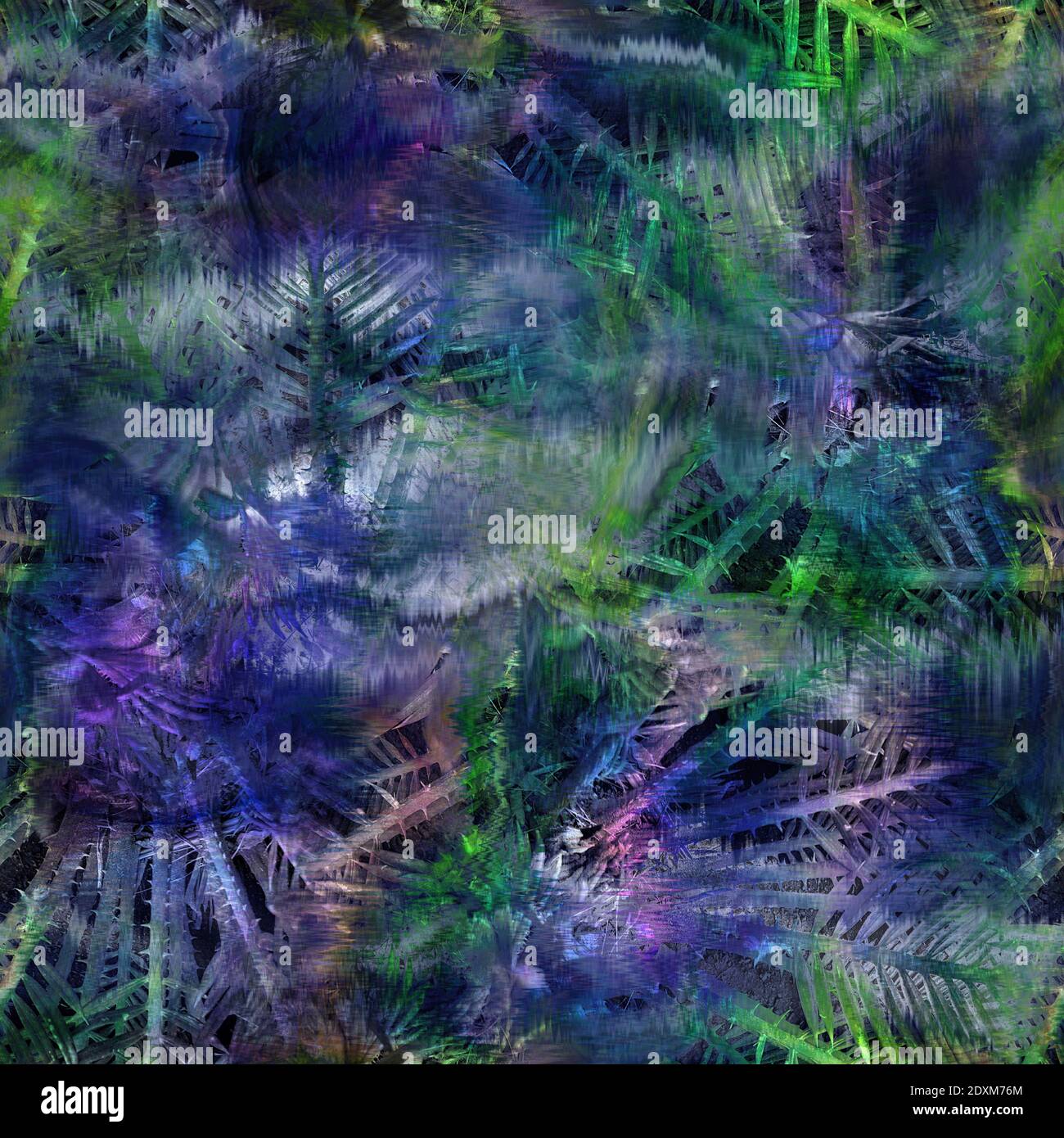 Seamless abstract color blobs with tropical overlay Stock Photo - Alamy