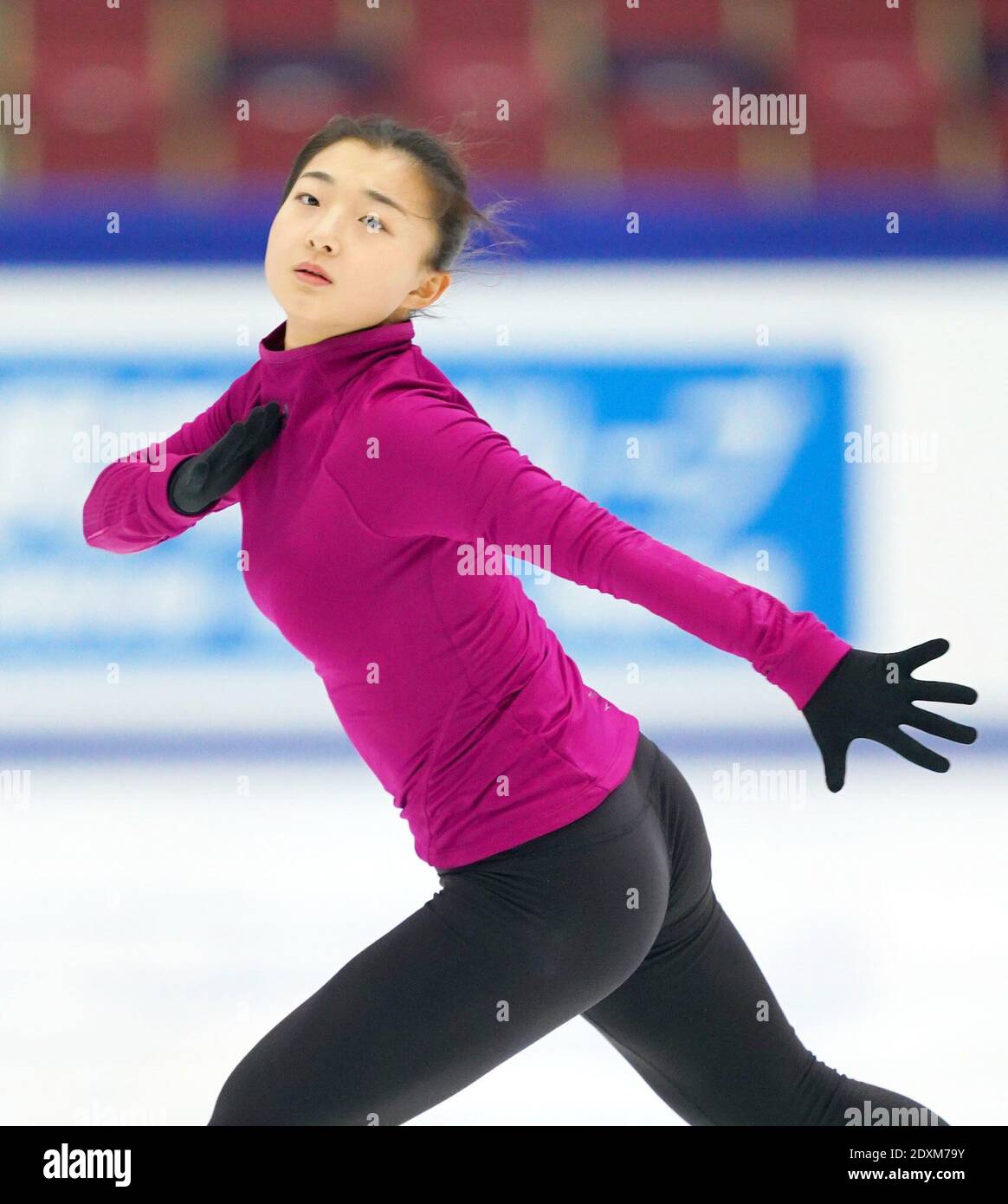 Nagano, Japan. 24th Dec 2020. Figure skater Kaori Sakamoto takes part ...