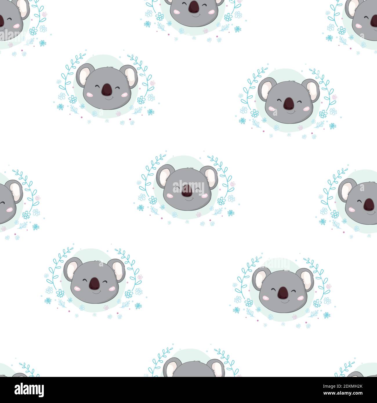 Seamless Cute Cartoon Koala Pattern Vector Stock Vector Image & Art - Alamy