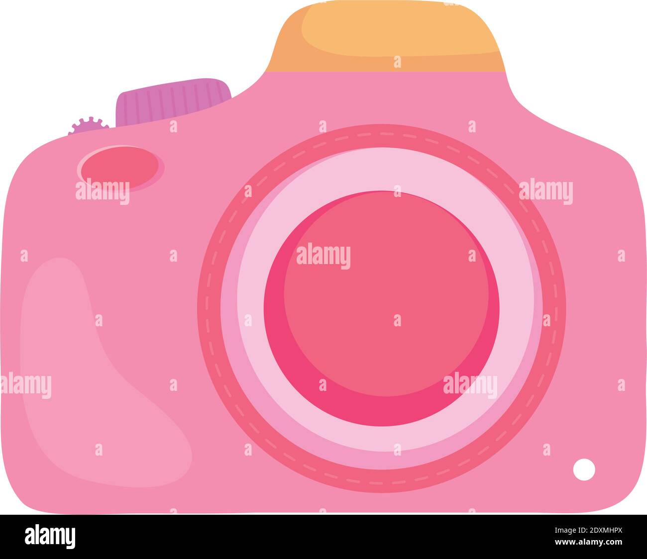 pink camera icon over white background, colorful design, vector ...