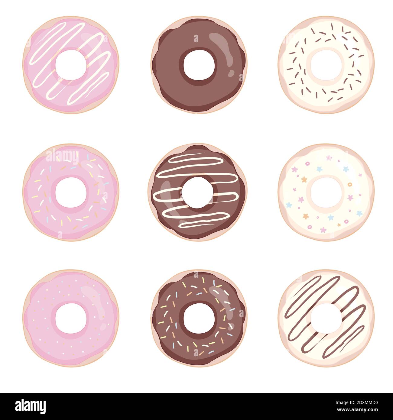 Sugar donuts isolated on Stock Vector Images - Alamy